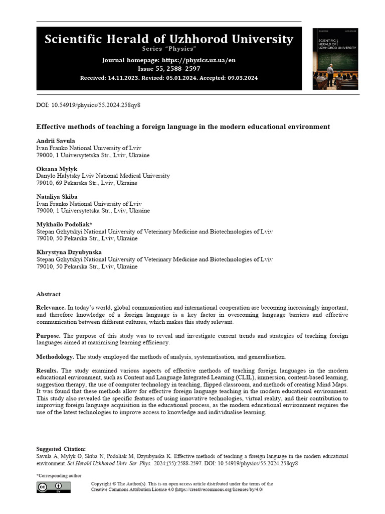 Effective Methods of Teaching A Foreign Language I | PDF | Learning ...