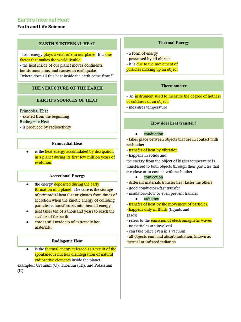 Earth's Internal Heat Sources Explained | PDF | Heat Transfer | Heat