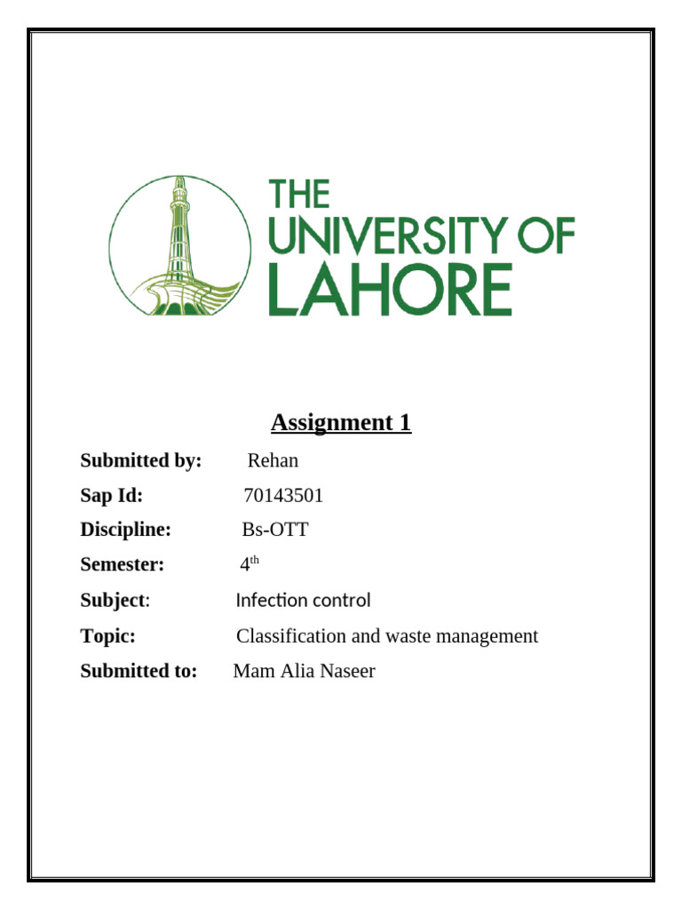infection control 1 | PDF | Waste | Waste Management