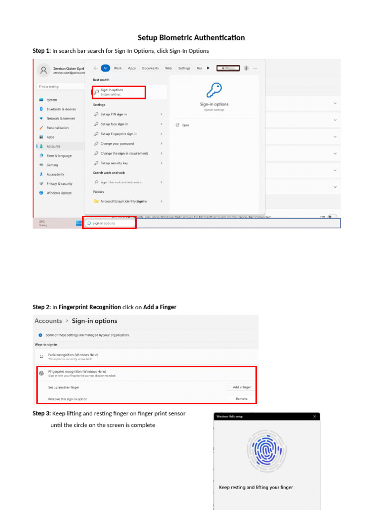 Setup Biometric Authentication | PDF