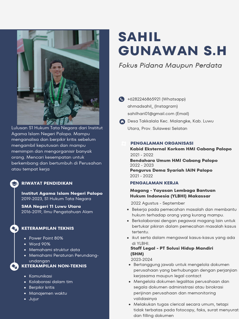 CV Lamaran Kerja Lulusan Baru Resume | PDF
