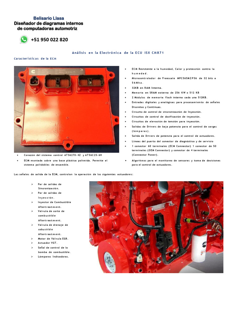 Electrónica ECU Cummins ISX CM871 | PDF