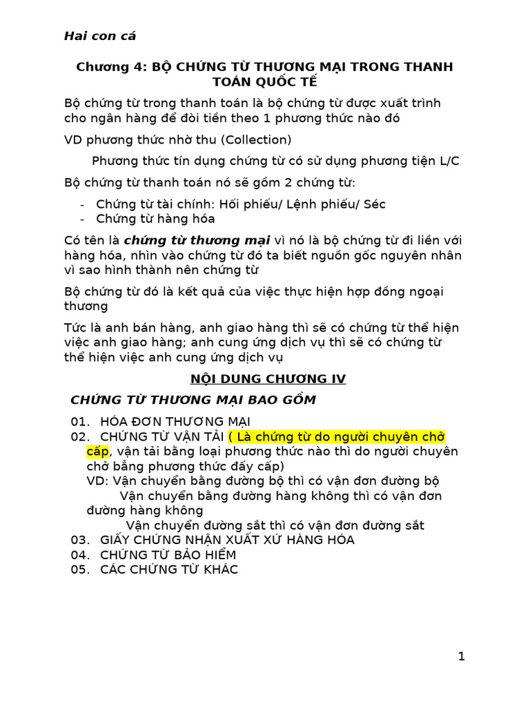Chương 4 B CH NG T Thương M I Trong TTQT | PDF