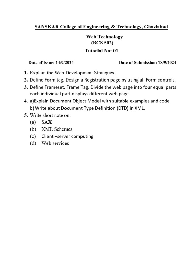 Web Tech Tutorial1 | PDF