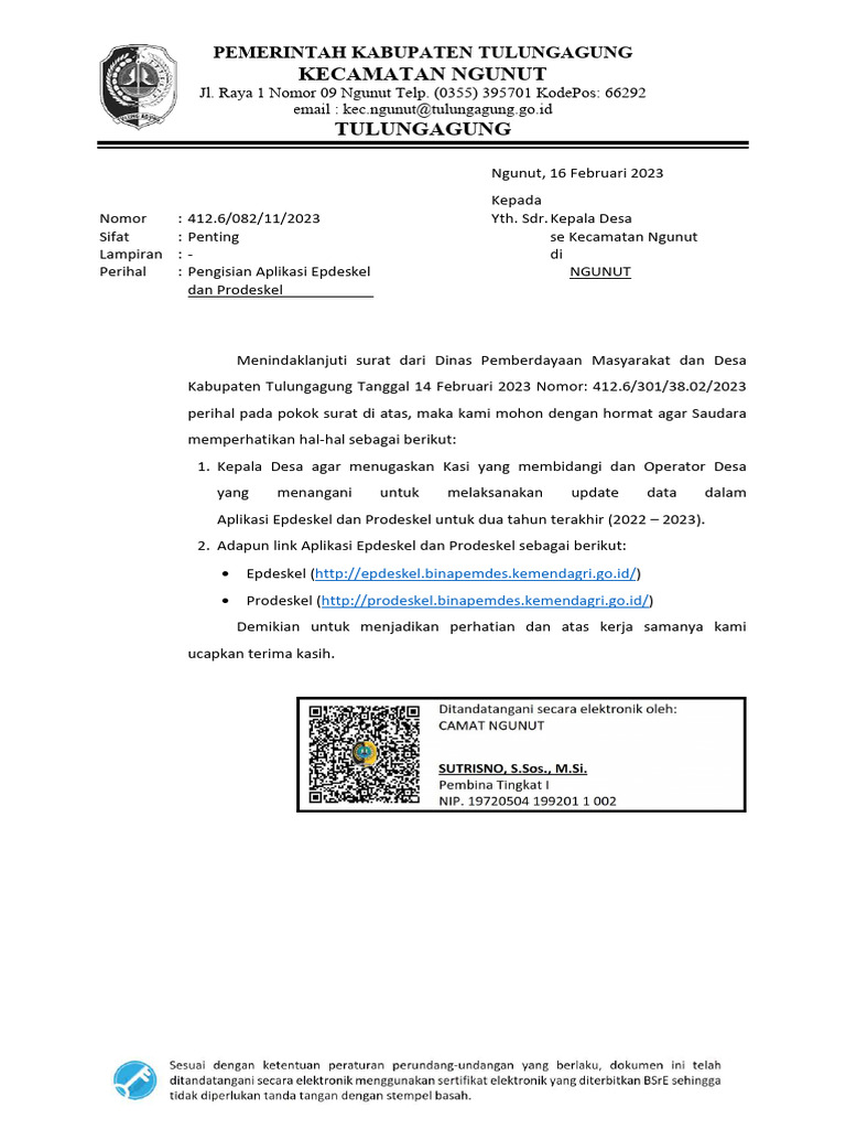037.pengisian Aplikasi Epdeskel Dan Prodeskel - Sign - Sign | PDF