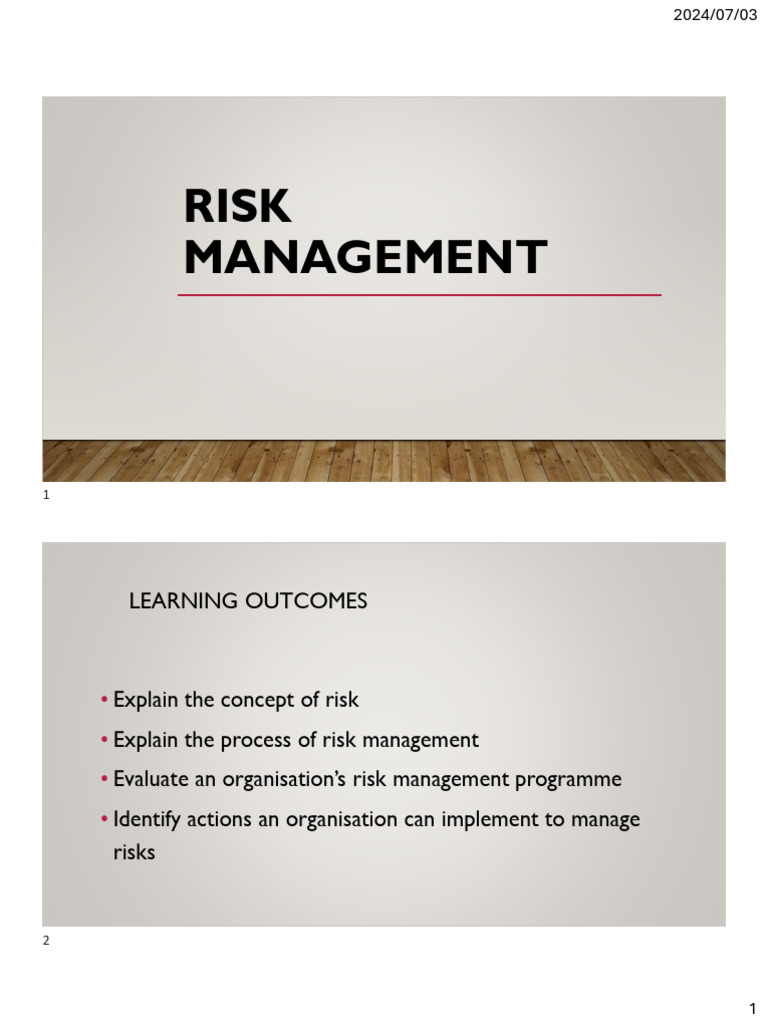 Risk Management | PDF | Risk | Risk Management
