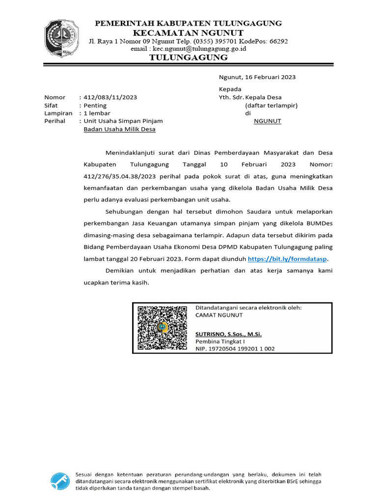 Unit Usaha Simpan Pinjam BUMDesa - Sign - Sign | PDF