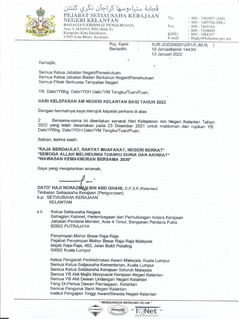 Cuti Am 2022 | PDF