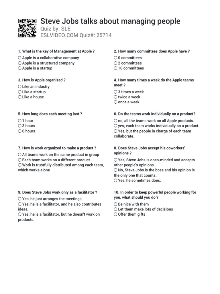 Steve Jobs Talks About Managing People | PDF | Steve Jobs | Apple Inc.