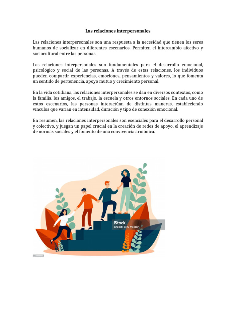 Las Relaciones Interpersonales ANGELICA ESPINAL | PDF