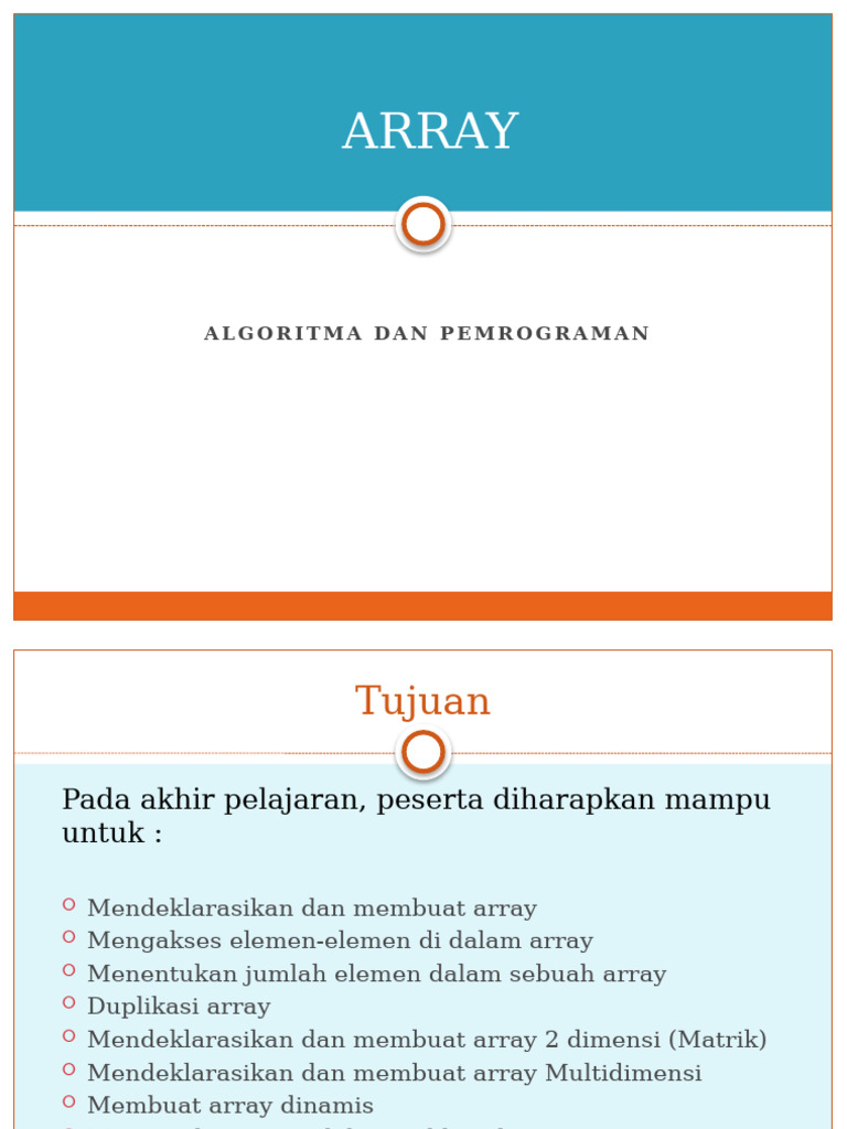 Panduan Dasar Array dan Pemrograman | PDF
