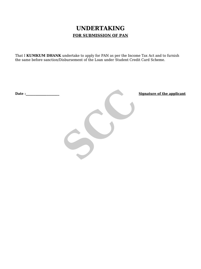 Applicant PAN Document | PDF