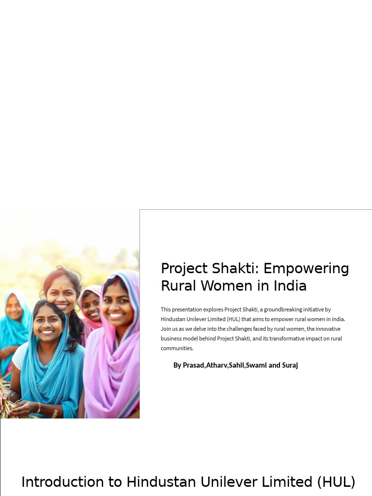 Project Shakti Empowering Rural Women in India | PDF | Entrepreneurship | Empowerment