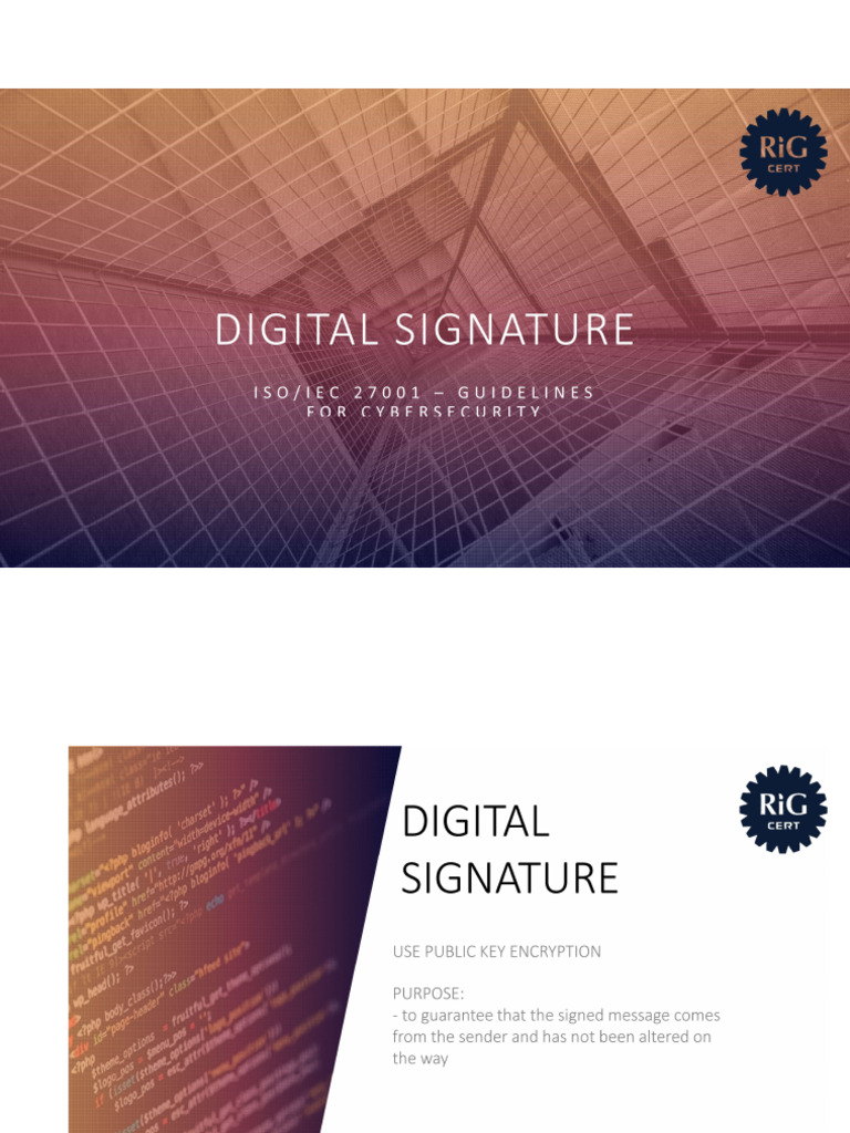 Digital Signature PPT | PDF