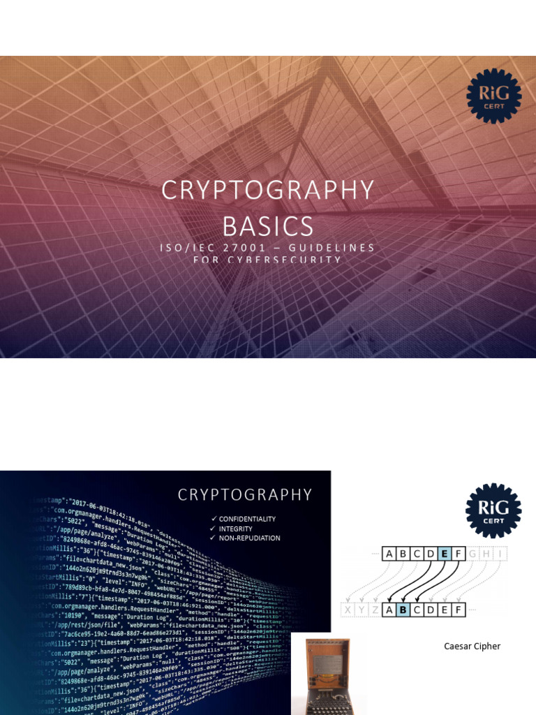 Cryptography Basics PPT | PDF | Cryptography | Key (Cryptography)