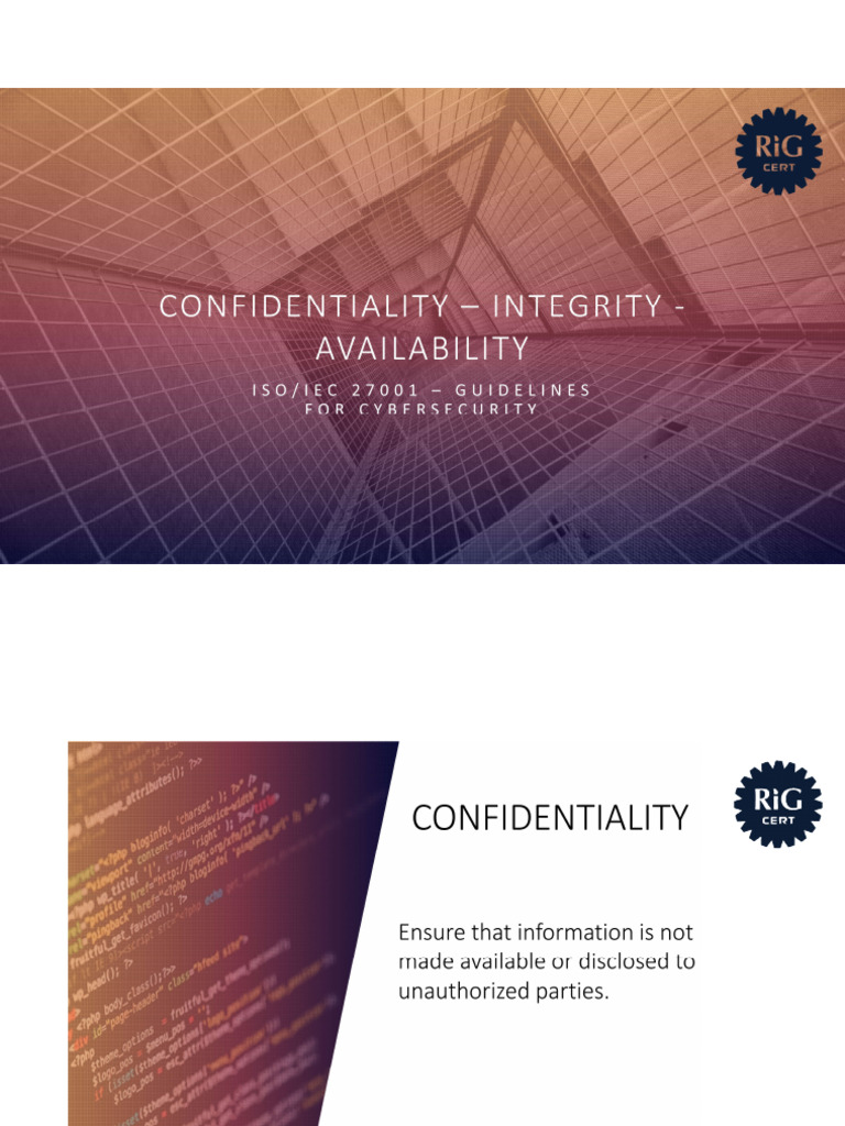 Confidentiality Integrity Availability Ppt | PDF
