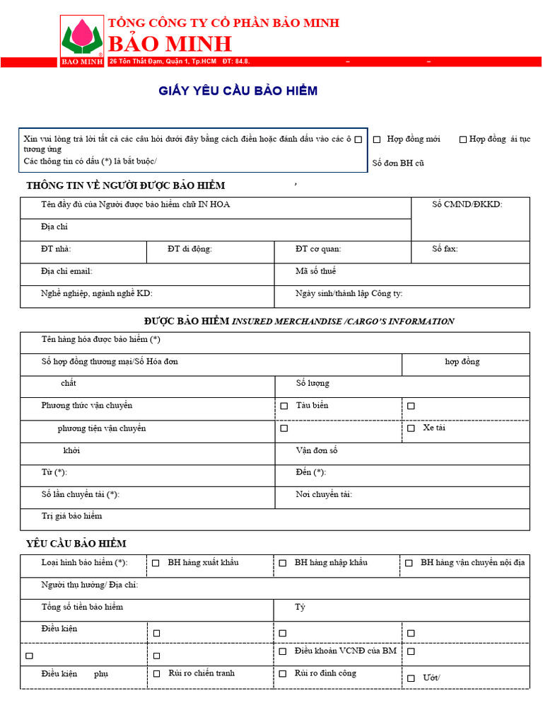 Tai Lieugiay Yeu Cau Bao Hiem Bao Minh 508112429262 | PDF