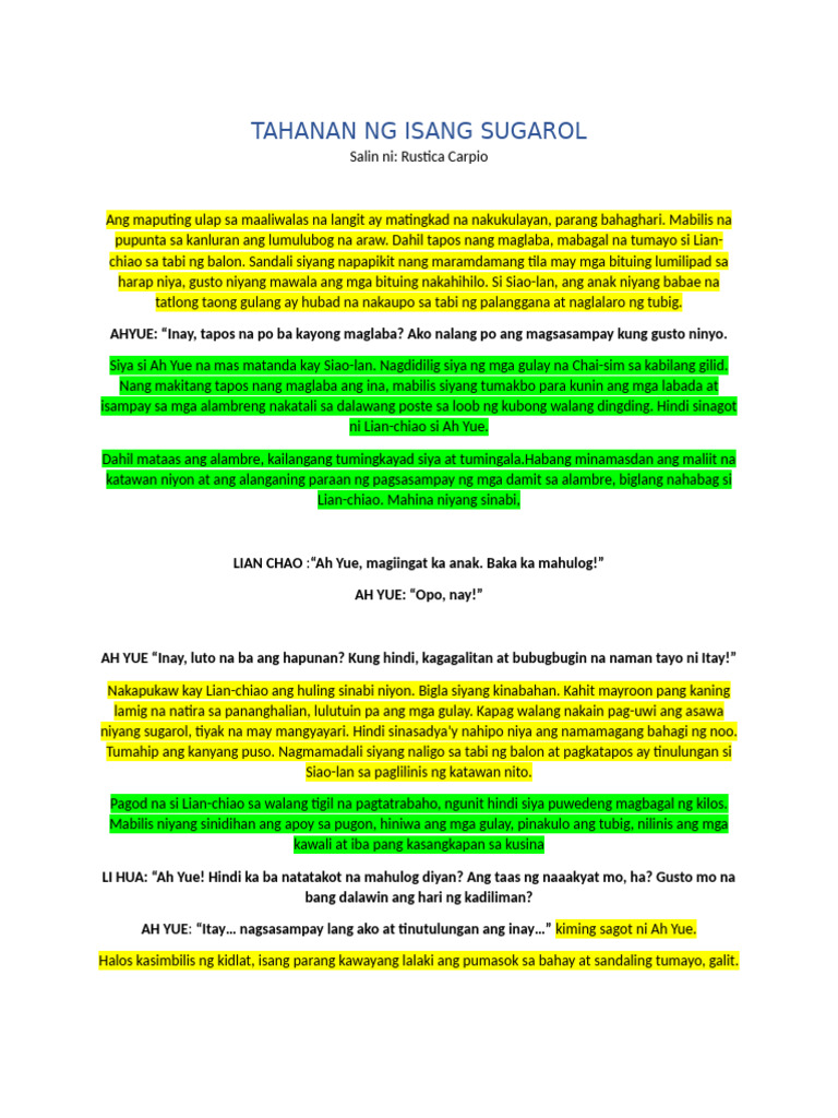 Tahanan NG Isang Sugarol 1 | PDF