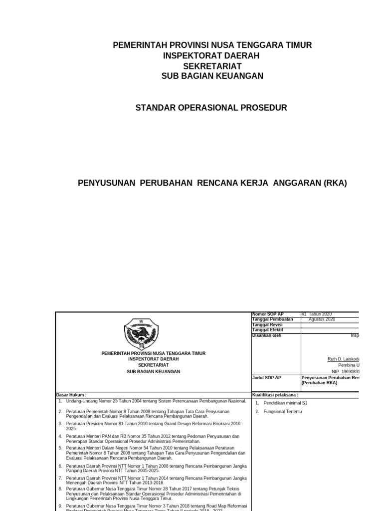 23. SOP PERUBAHAN RKA-REVISI | PDF