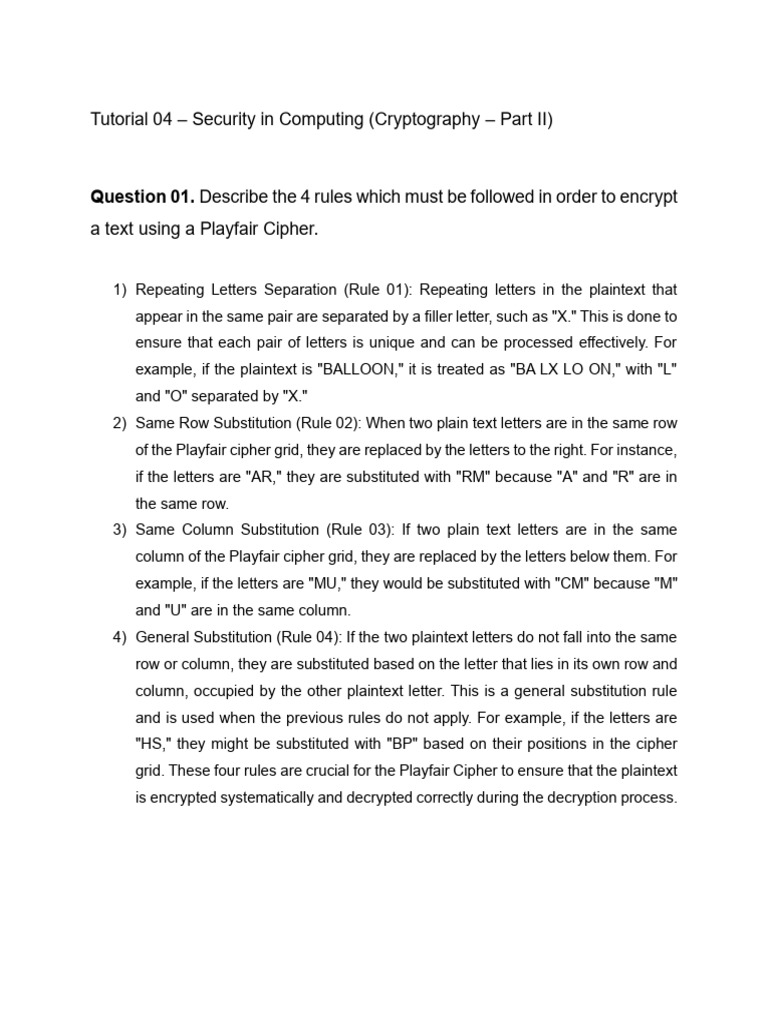Week 04 - 22066450 - Simana Karkee | PDF | Encryption | Cipher