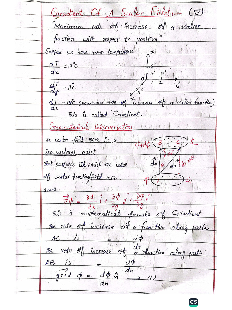 Gradient of A Scalar Function | PDF