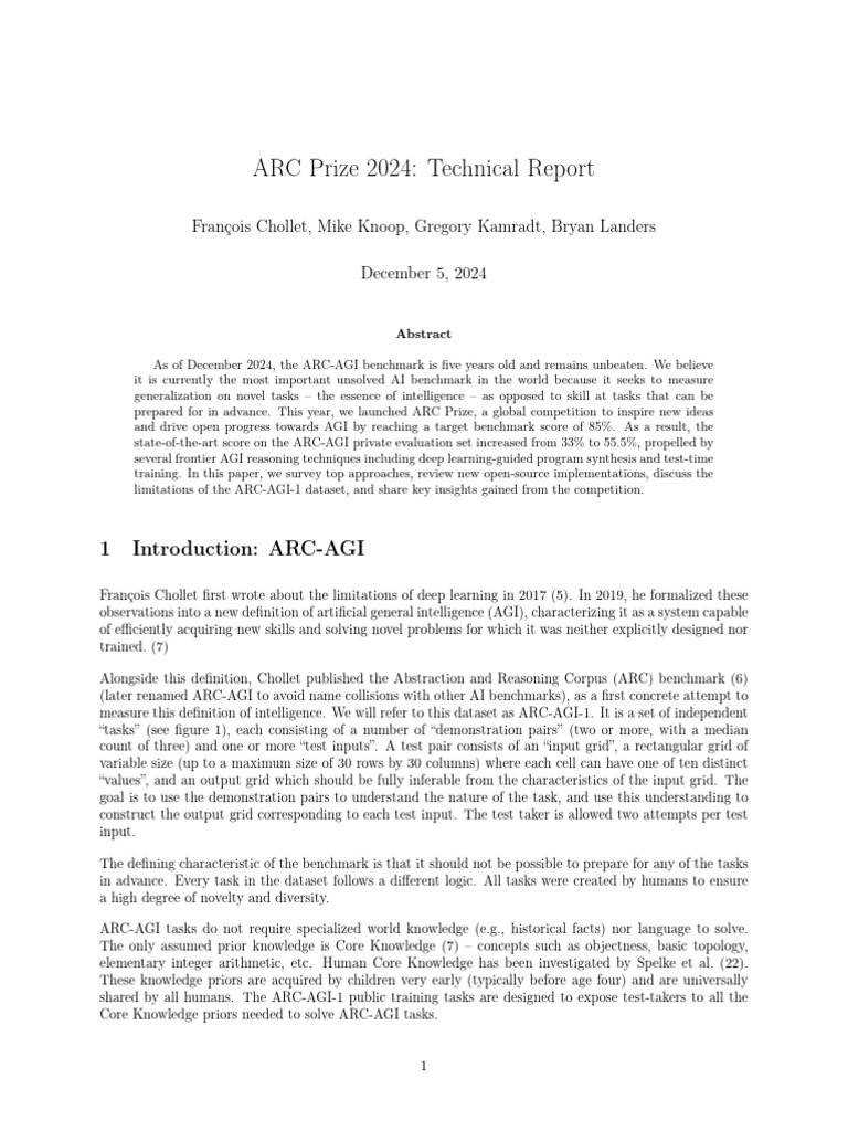 arc-prize-2024-technical-report | PDF | Deep Learning | Artificial Intelligence