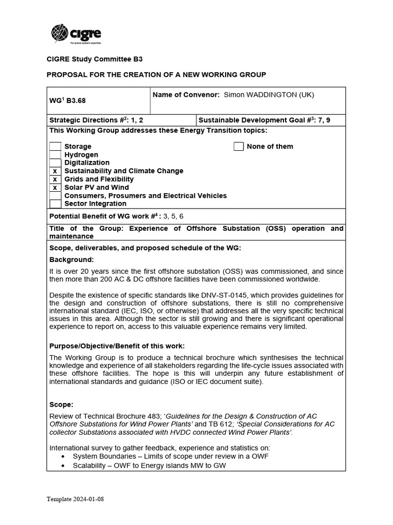 TOR-WG B3_68_Experience of Offshore Substation (OSS) operation and ...
