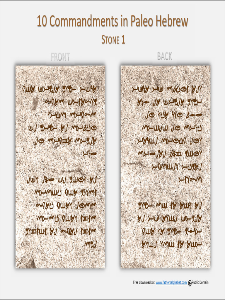 10 Commandments in Paleo Hebrew | PDF | Ten Commandments | Old ...