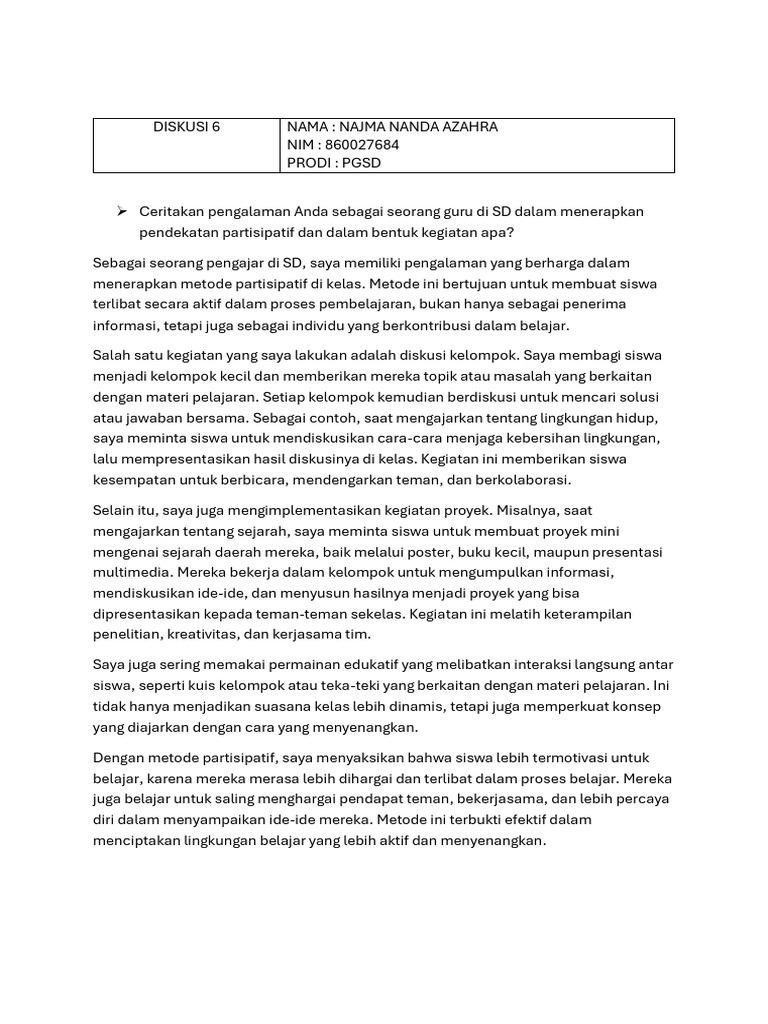 Diskusi 6 - PBK | PDF