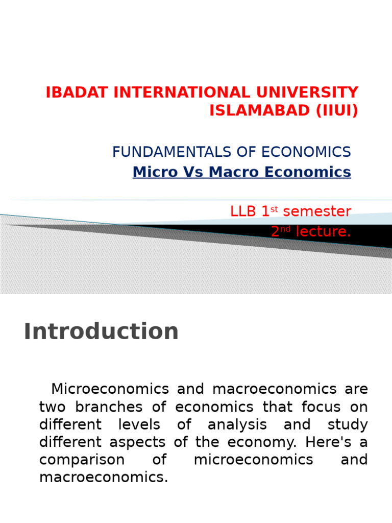 Micro vs Macro Economics Overview | PDF | Microeconomics | Macroeconomics