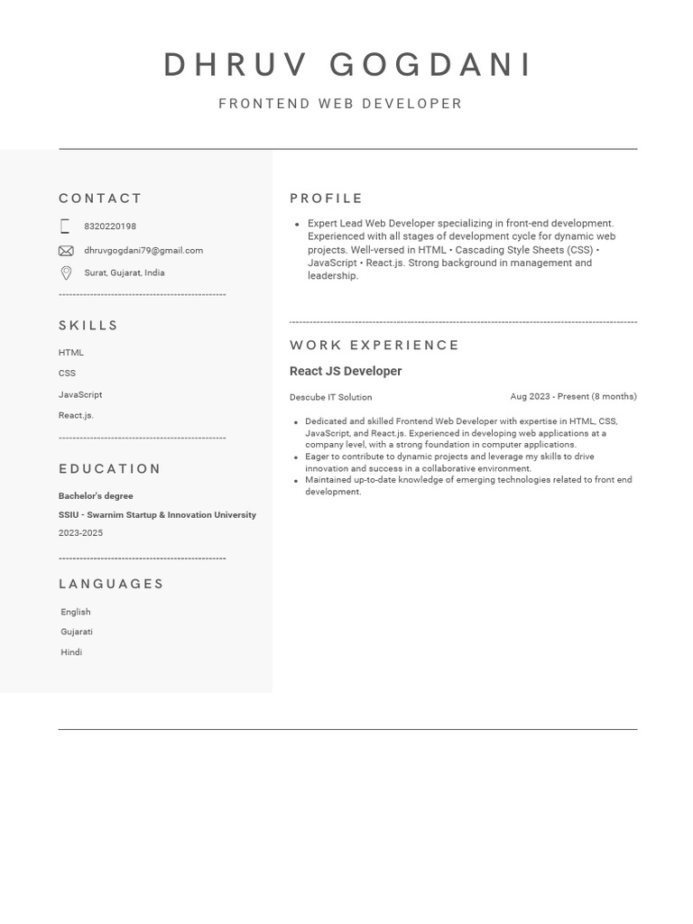 Dhruv Gogdani.resume | PDF