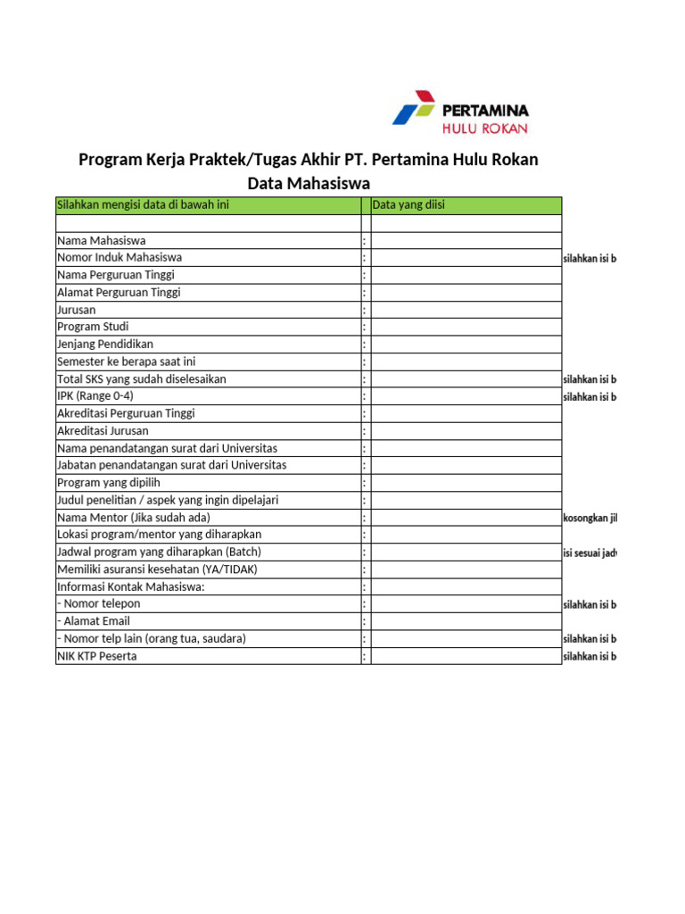 Data Mahasiswa KPTA WK Rokan 2024 2 | PDF