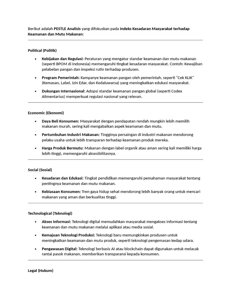 Analisis PESTLE | PDF