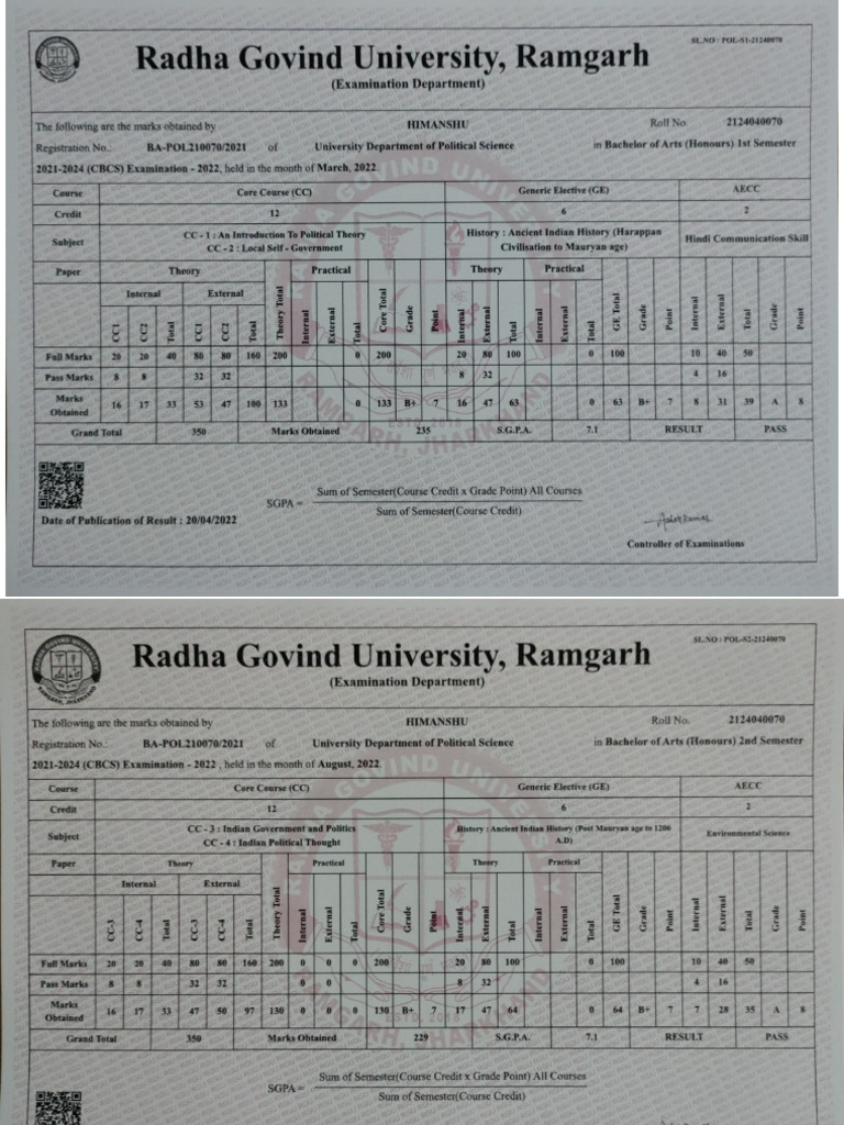 Himanshu Ba TRANSCRIPTS | PDF
