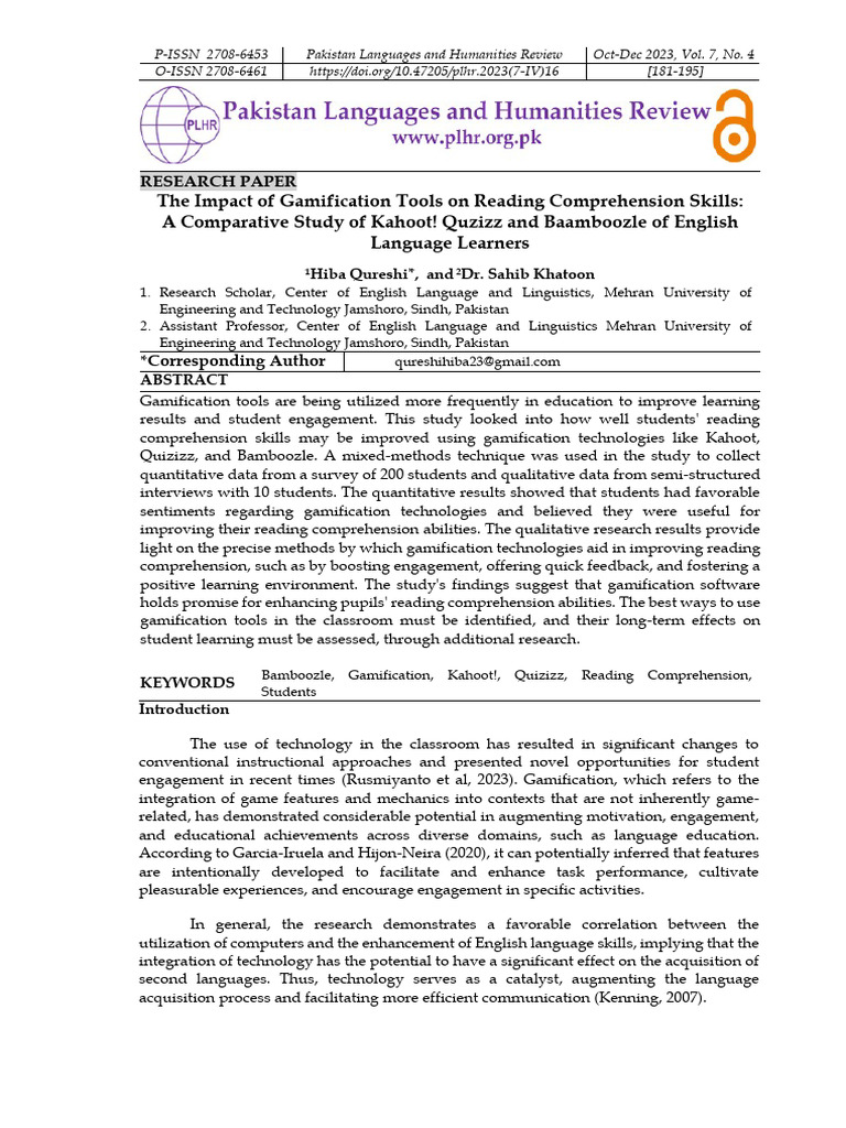 Gamification's Impact on Reading Skills | PDF | Educational Technology ...
