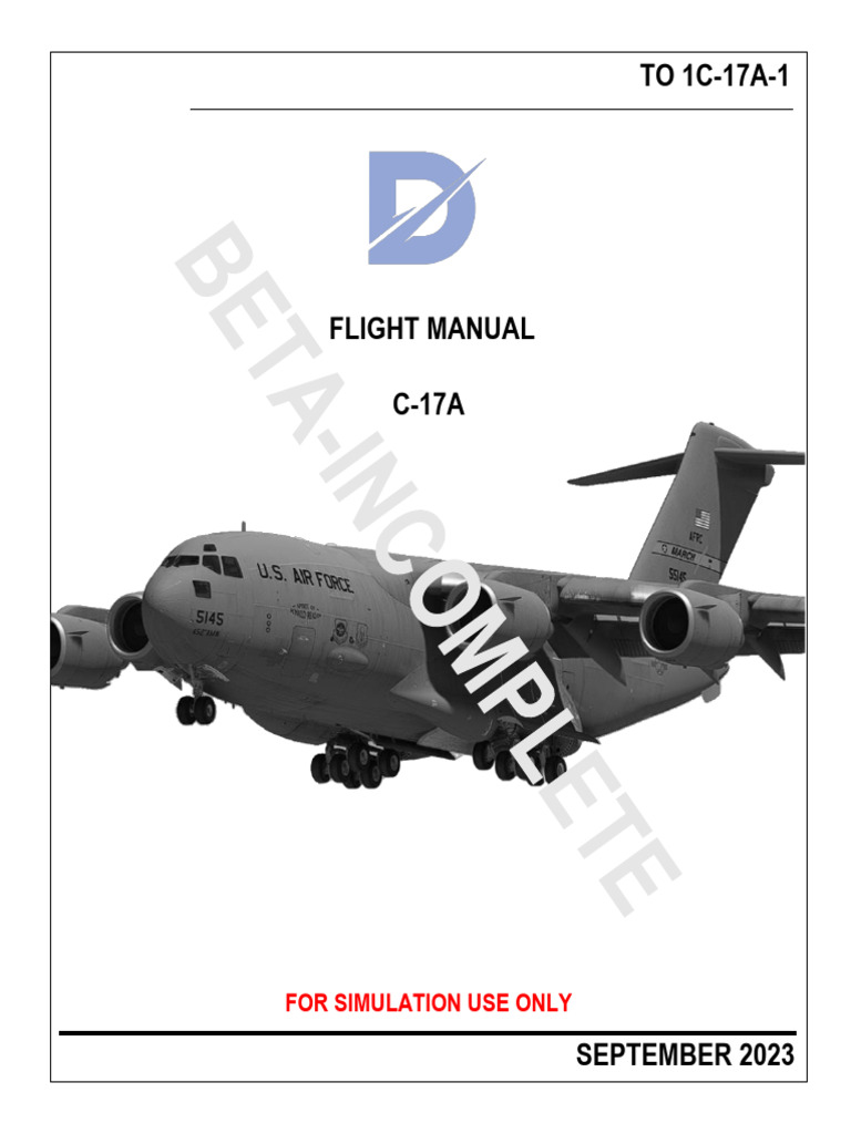 Deltasim c17 Flight Manual | PDF | Aerospace | Aircraft