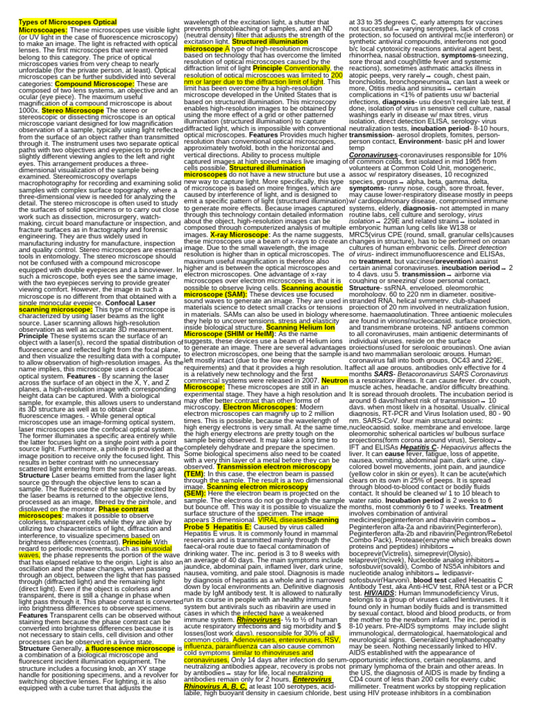 Microbe Mission Cheat Sheet | PDF | Influenza | Infection