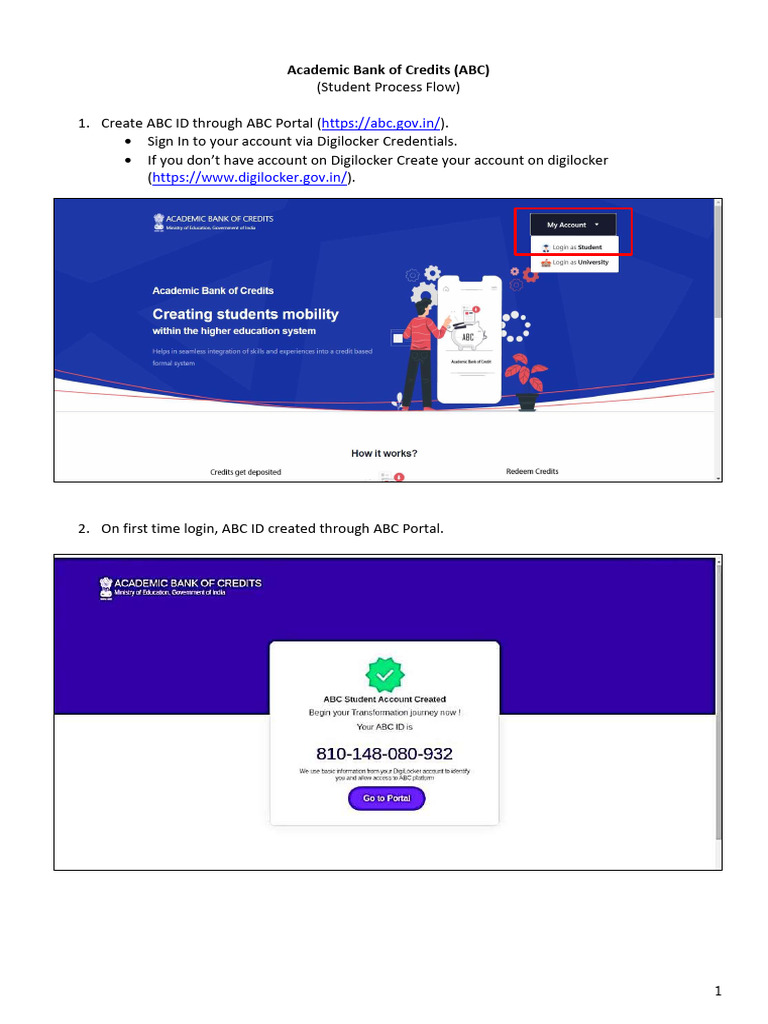 Academic Bank of Credits (ABC) | PDF