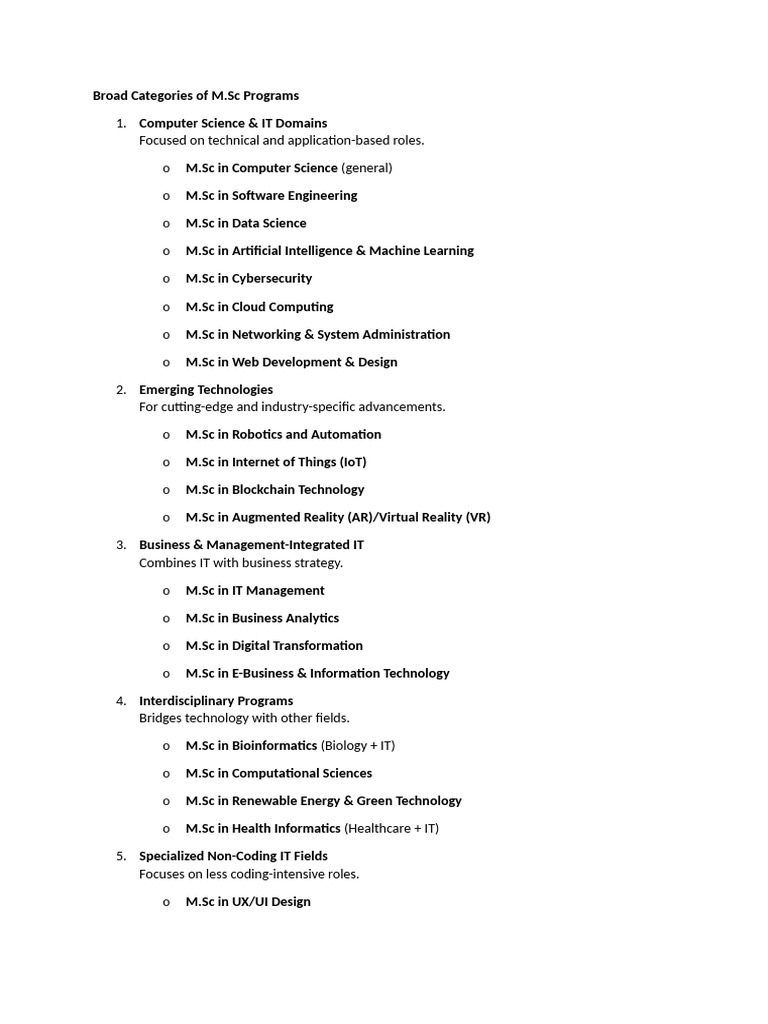 Broad Categories of M.SC | PDF | Security | Computer Security