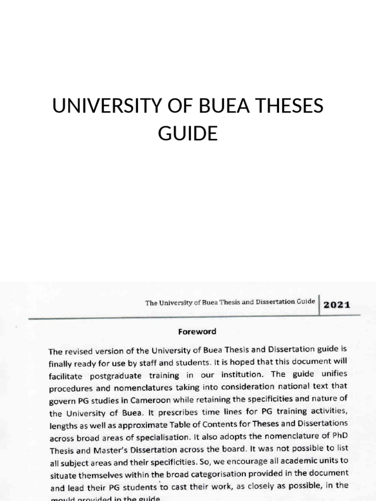 Ub Reference Format and Other Thgings - University of Buea Theses Guide ...