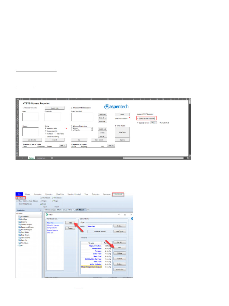 Aspen HYSYS V14 Stream Reporter (HSR) | PDF