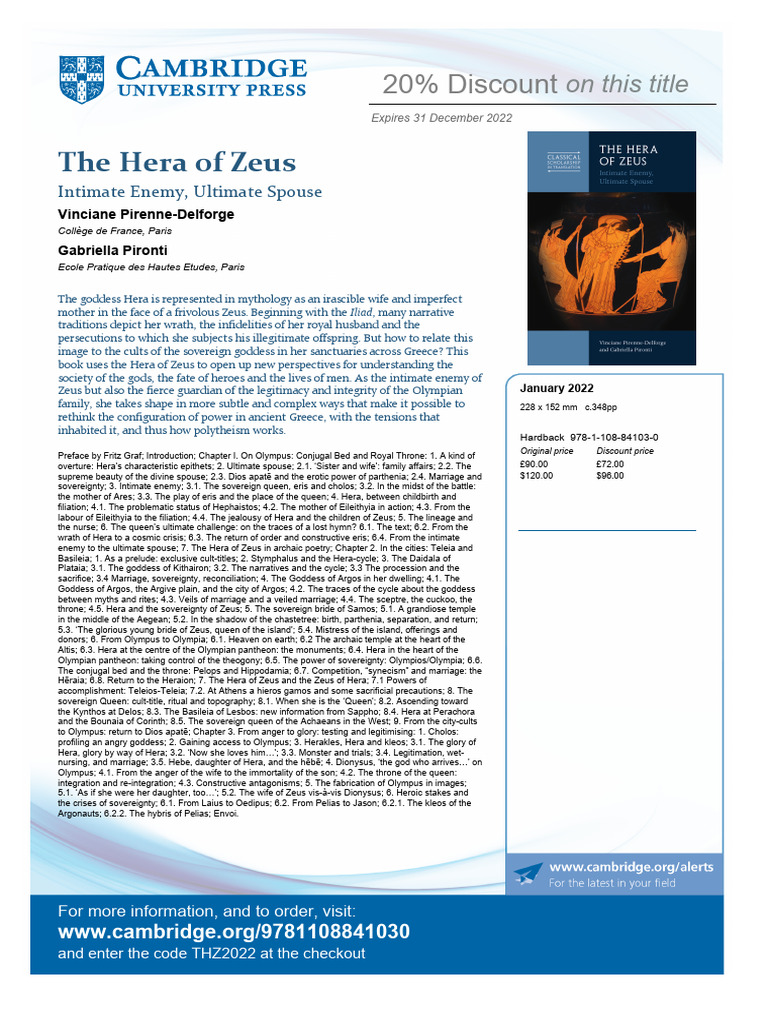 The Hera of Zeus Intimate Enemy Ultimate | PDF | Hera | Zeus