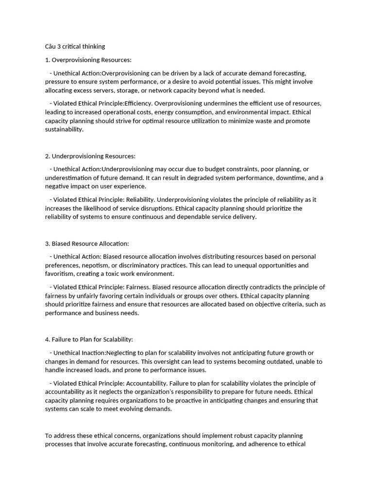 Câu 3 Critical Thinking | PDF | Reliability Engineering | Sustainability