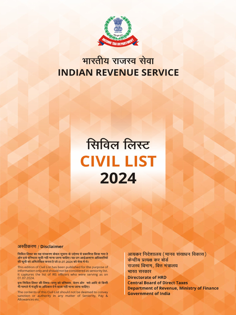 Civil List 2024 | PDF | Government Finances | Taxes