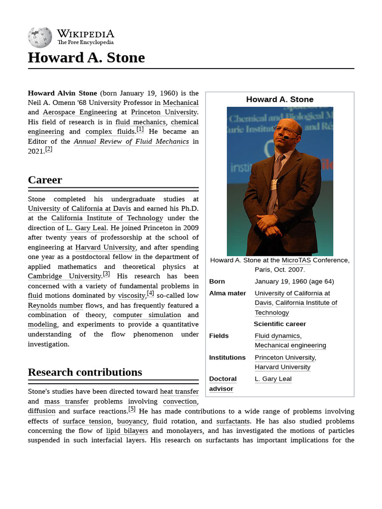 Howard_A._Stone | PDF | Continuum Mechanics | Chemical Engineering