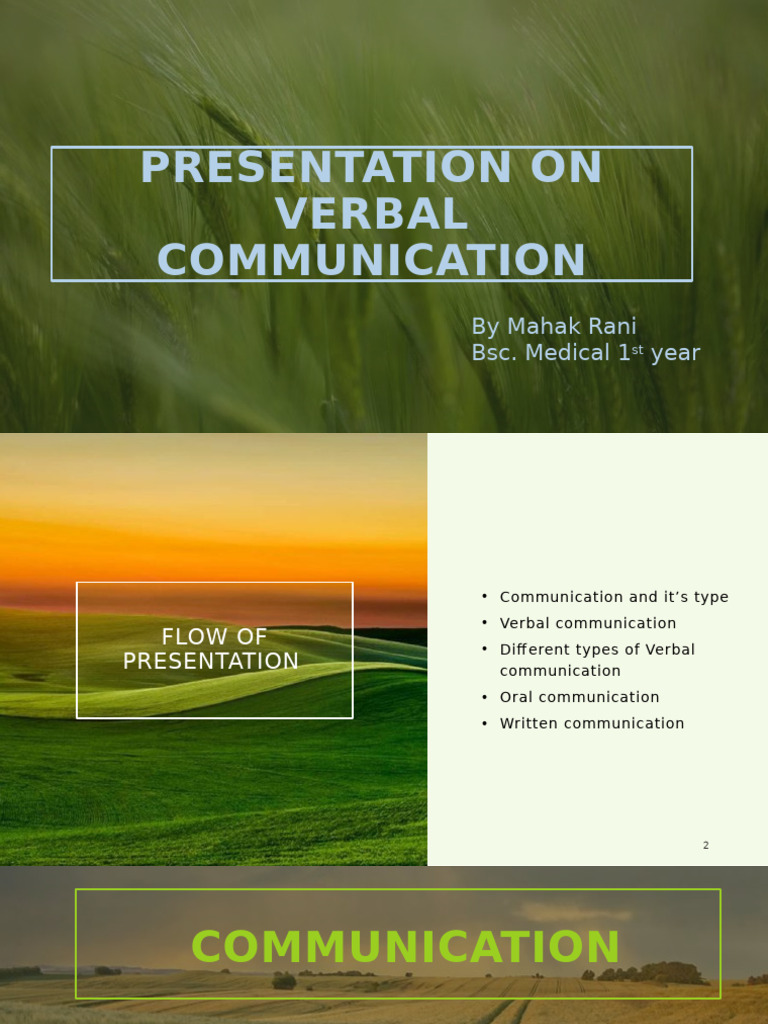 Verbal Communication | PDF | Communication | Conversation