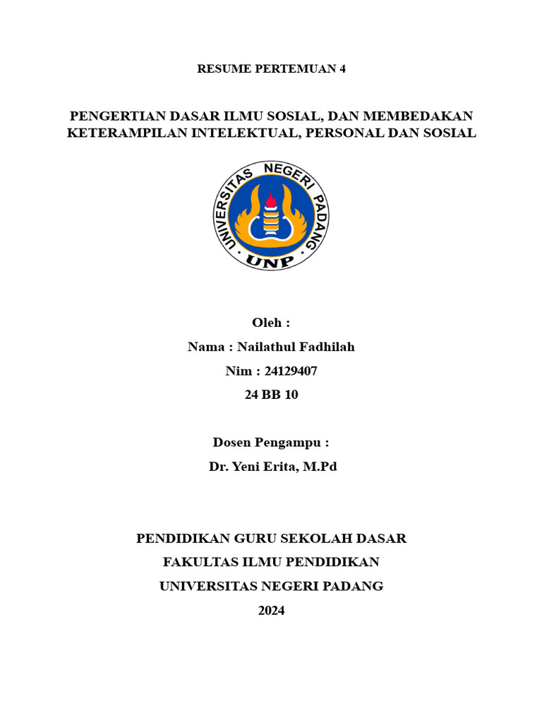 RESUME PERTEMUAN 4 Ips 1 | PDF