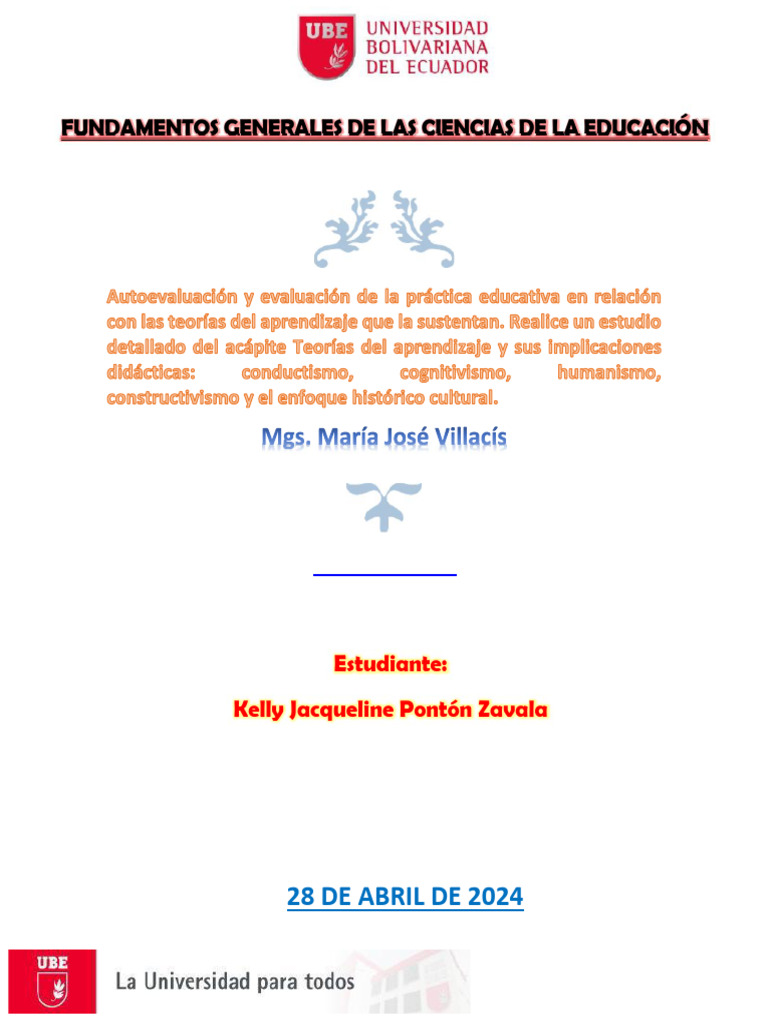 Tarea 3 Ube Kelly Ponton | PDF | Aprendizaje | Teoría del aprendizaje ...