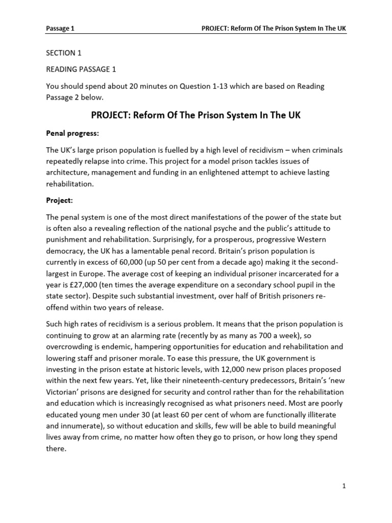 UK Prison System Reform Project | PDF | Prison | Rehabilitation (Penology)