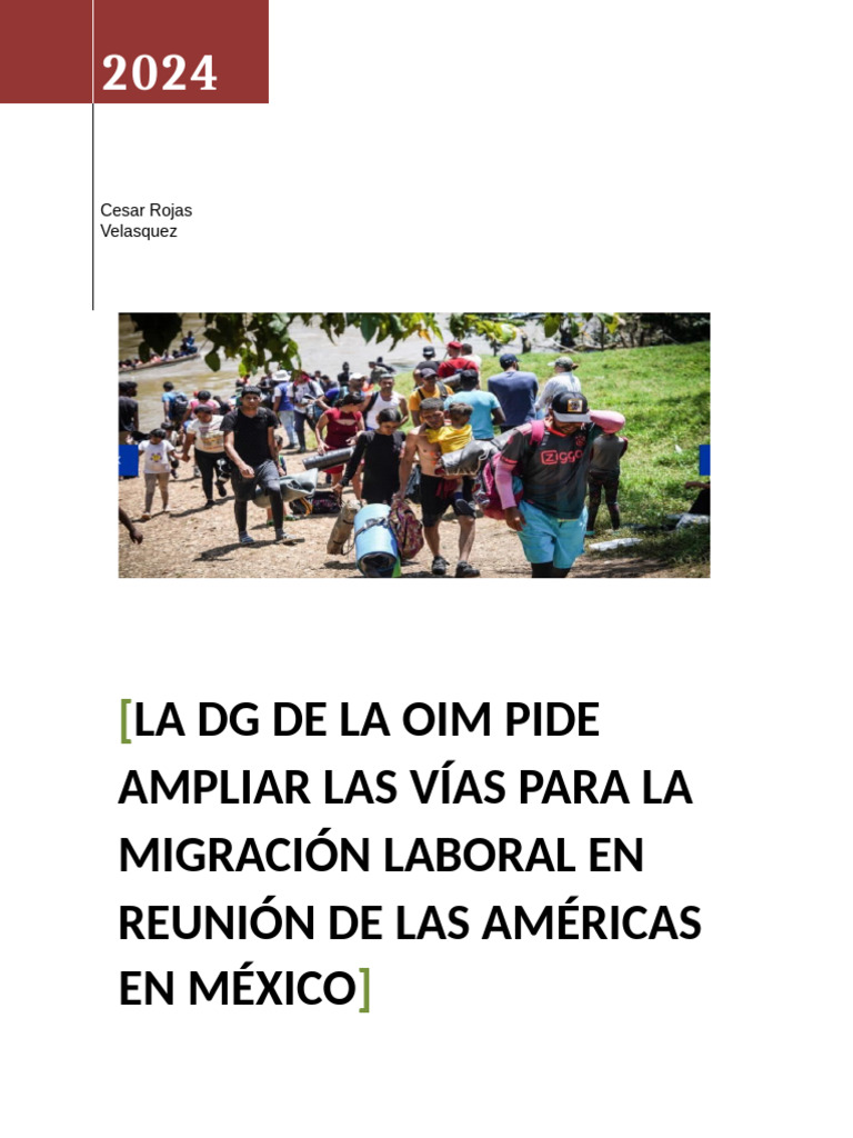 ACT09 CesarRojas | PDF | Migración humana | Organización internacional de migración